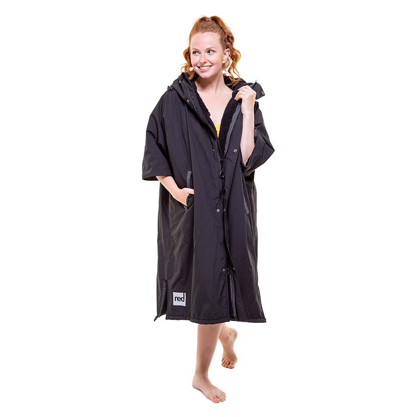 Women's Short Sleeve Pro Change Robe EVO - Stealth Black – Red ...